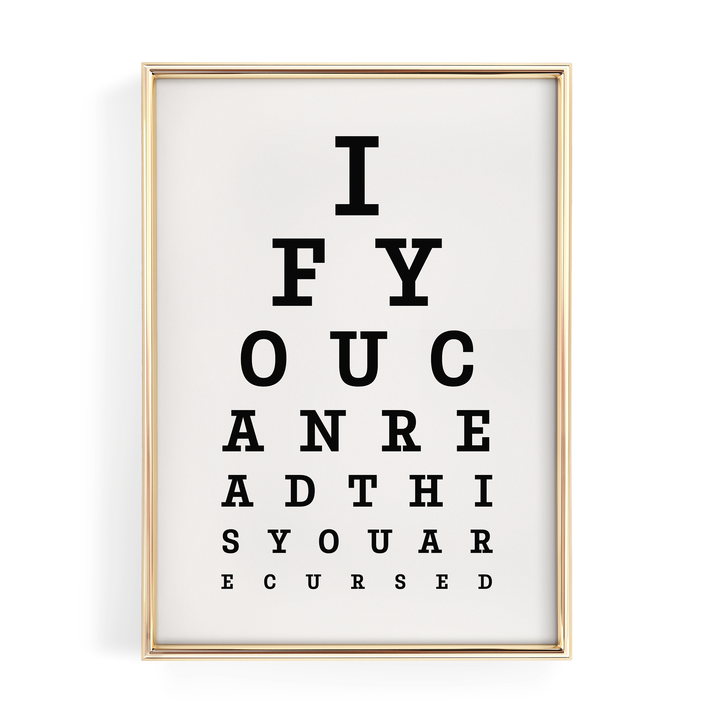 You Are Cursed Eye Chart | Creepy Printable Art | Horror Wall Decor for ...